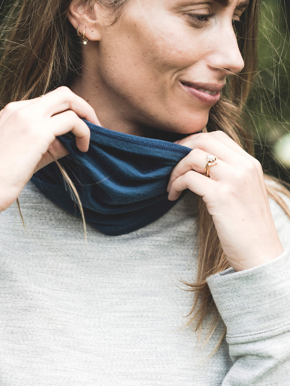 Merino Snood Navy – Nui Organics